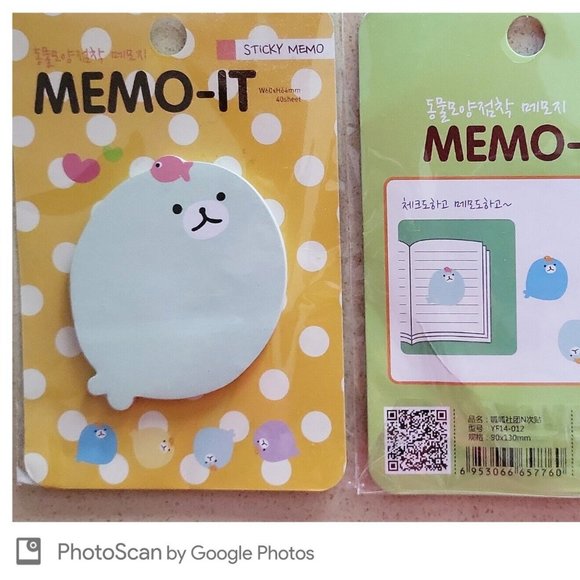 Office | Kawaii Blue Seal Memo Pad Sticky Postit Note Stationery Set ...
